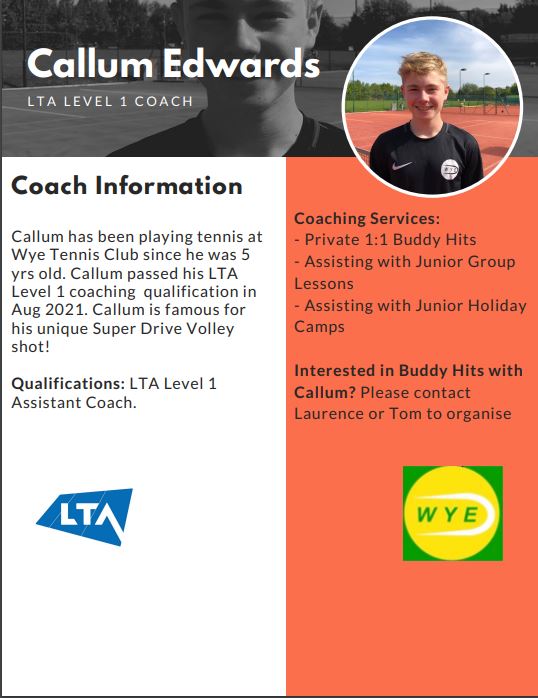 Coaching - Wye Tennis Club - Wye Tennis Club